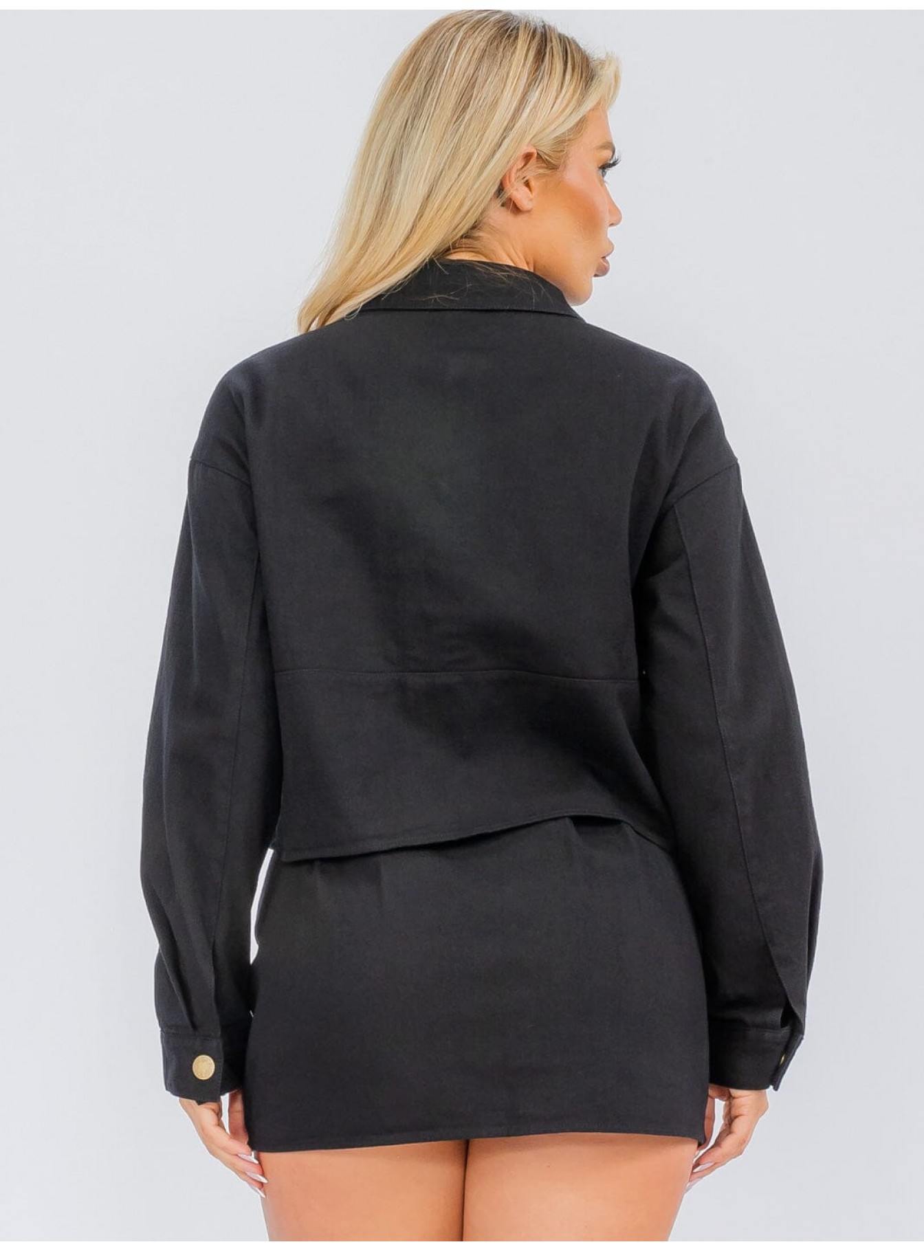 WOMEN'S LONG SLEEVE BUTTON UP FRONT POCKETS DENIM JACKET